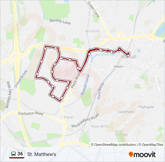 36 Route: Schedules, Stops & Maps - Alumwell (Updated)