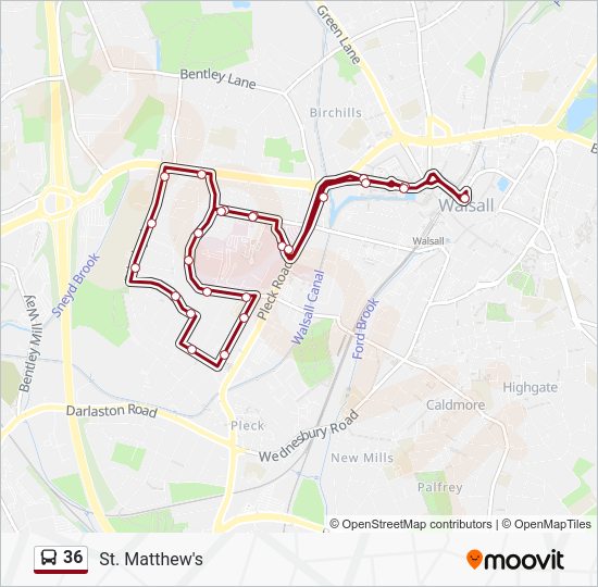 36 Route: Schedules, Stops & Maps - Walsall Bus Station (Updated)