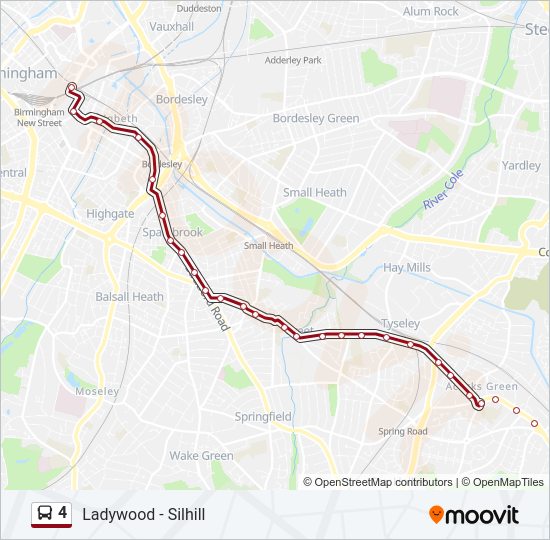 4 Route: Schedules, Stops & Maps - Birmingham (Updated)