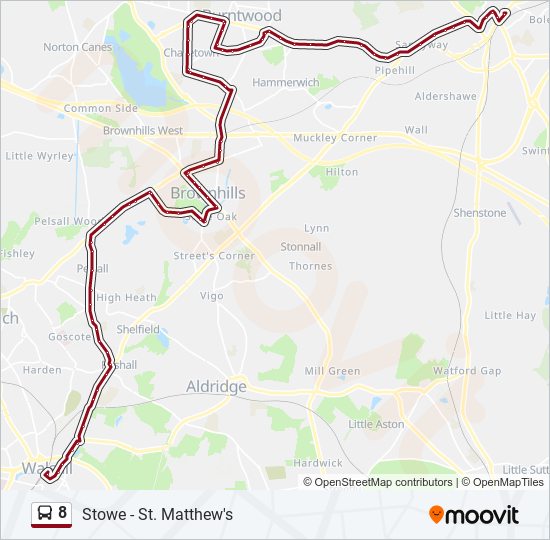 8 Route: Schedules, Stops & Maps - Walsall (Updated)