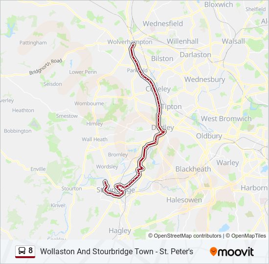 8 Route: Schedules, Stops & Maps - Wollaston Farm (Updated)