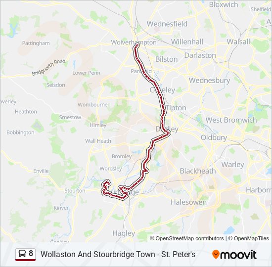 8 Route: Schedules, Stops & Maps - Wolverhampton (Updated)