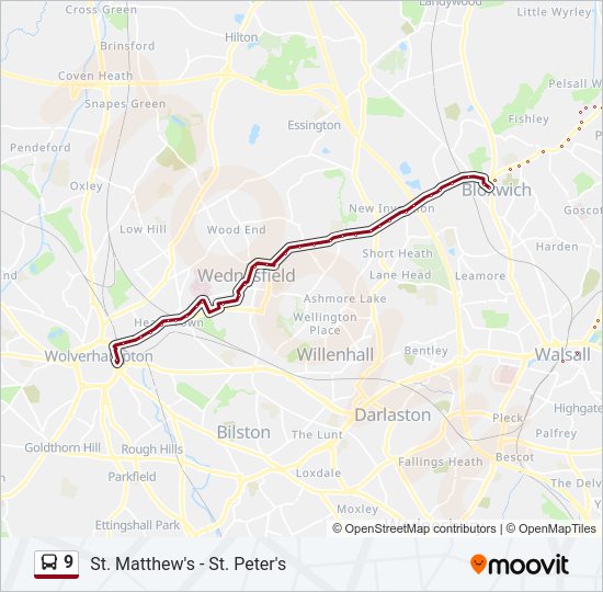 9 Route: Schedules, Stops & Maps - Wolverhampton (Updated)