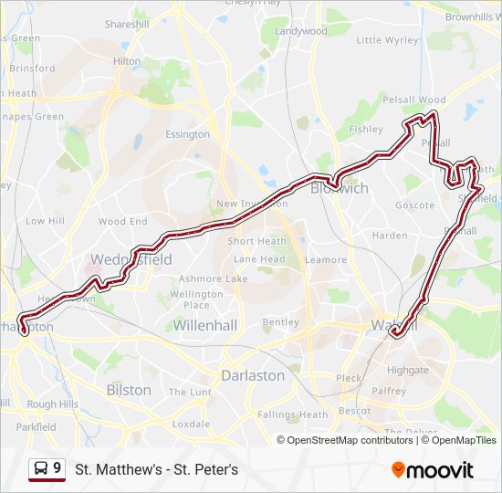 9 Route: Schedules, Stops & Maps - Walsall Bus Station (Updated)