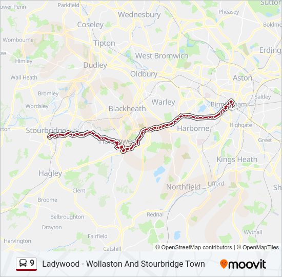 9 Route: Schedules, Stops & Maps - Birmingham (Updated)