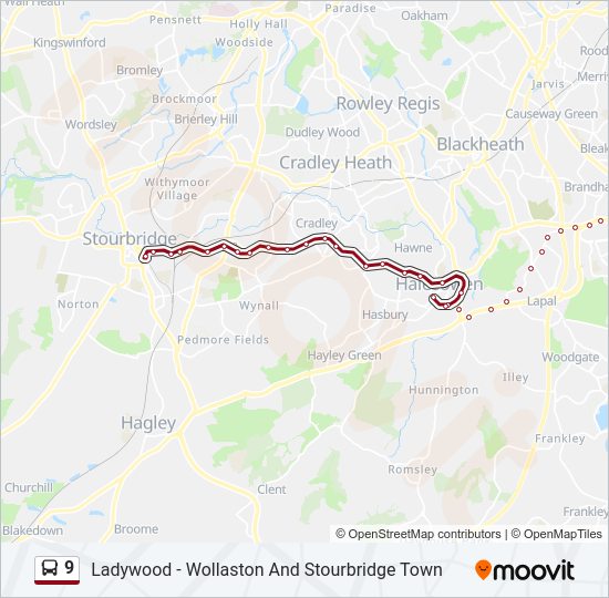 9 Route: Schedules, Stops & Maps - Stourbridge (Updated)