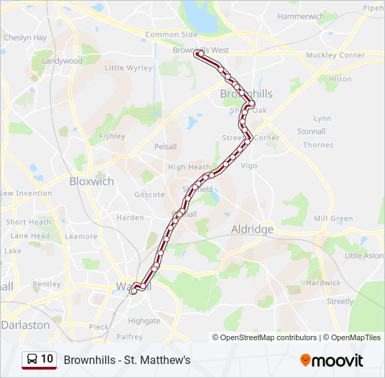 10 Route Schedules Stops Maps Brownhills West Updated 