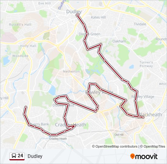 24 Route: Schedules, Stops & Maps - Dudley (Updated)