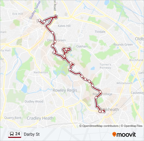 24 Route: Schedules, Stops & Maps - Darby St (Updated)