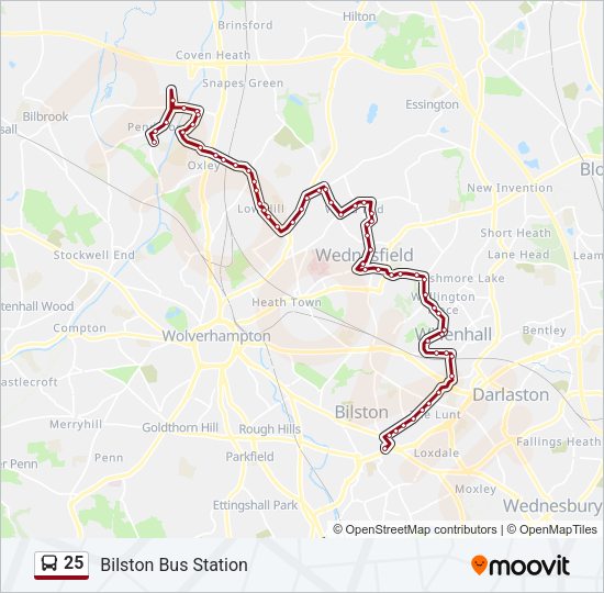 25 Route: Schedules, Stops & Maps - Bilston Bus Station (Updated)