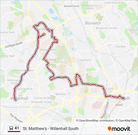 41 Route: Schedules, Stops & Maps - Walsall Bus Station (Updated)