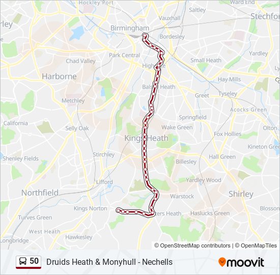 50 Route: Schedules, Stops & Maps - Birmingham (Updated)