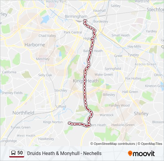 50 Route: Schedules, Stops & Maps - Birmingham (Updated)