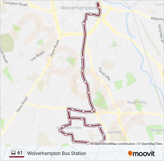 61 Route: Schedules, Stops & Maps - Wolverhampton Bus Station (Updated)