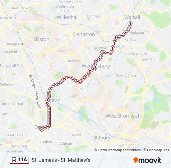 11a Route: Schedules, Stops & Maps - Walsall (Updated)