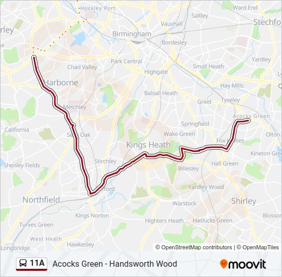 11a Route: Schedules, Stops & Maps - Acocks Green (Updated)