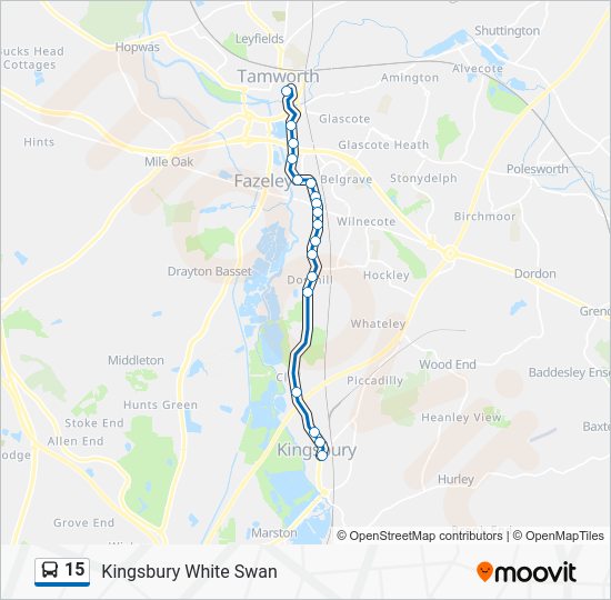 15 Route: Schedules, Stops & Maps - Kingsbury White Swan (Updated)