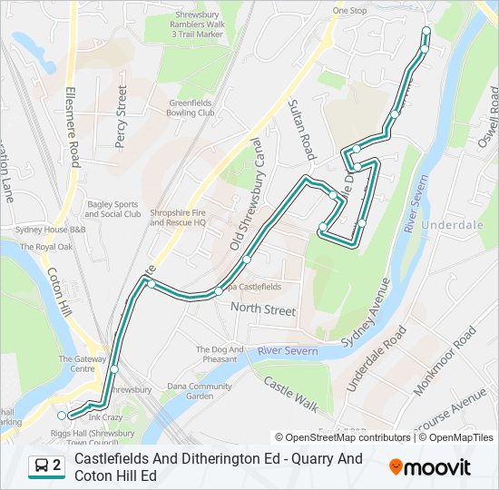 2 Route: Schedules, Stops & Maps - Shrewsbury (Updated)