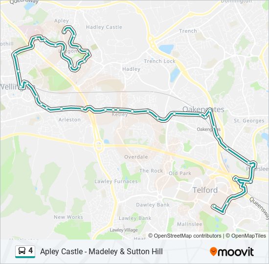 4 Route: Schedules, Stops & Maps - Telford Town Centre (Updated)