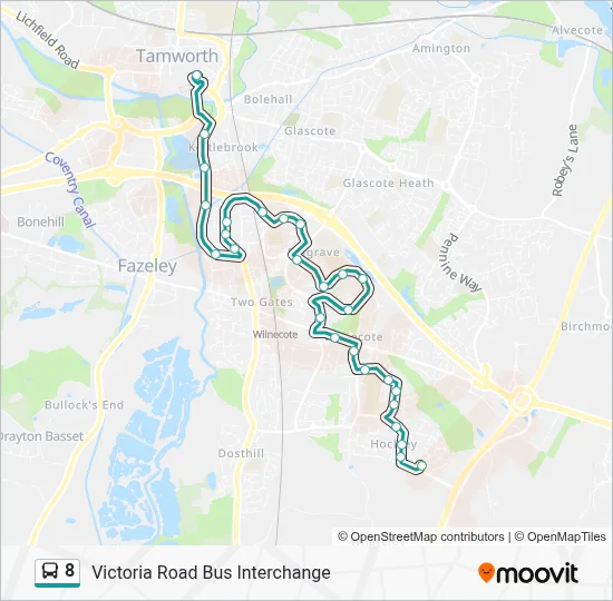 8 Route: Schedules, Stops & Maps - Victoria Road Bus Interchange (Updated)