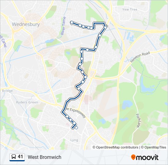 41 Route: Schedules, Stops & Maps - West Bromwich (Updated)