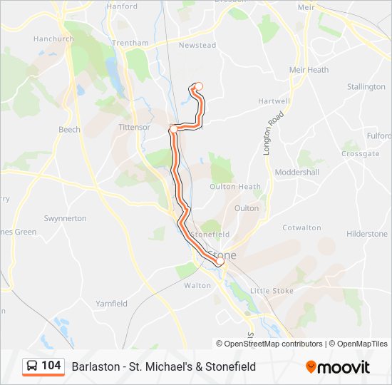 104 Route: Schedules, Stops & Maps - Radford Street (Updated)