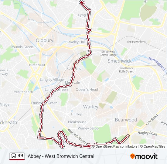49 Route: Schedules, Stops & Maps - Bearwood (Updated)