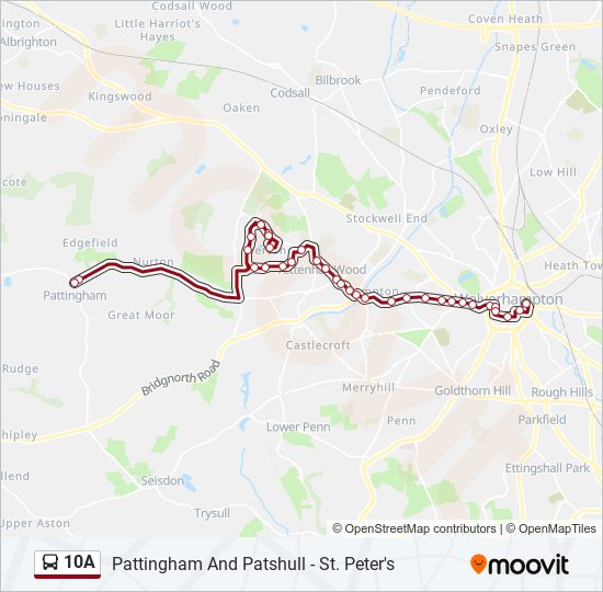 10a Route: Schedules, Stops & Maps - Wolverhampton (Updated)