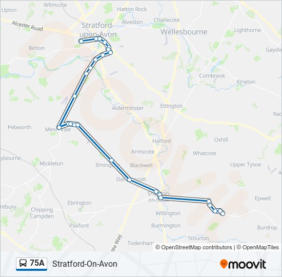 75a Route: Schedules, Stops & Maps - Lower Brailes (Updated)