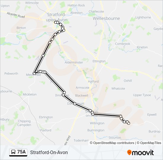 75a Route: Schedules, Stops & Maps - Lower Brailes (Updated)