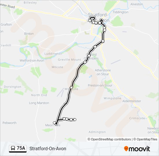 75a Route: Schedules, Stops & Maps - Lower Quinton (Updated)