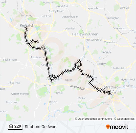 229 Route: Schedules, Stops & Maps - Redditch (Updated)