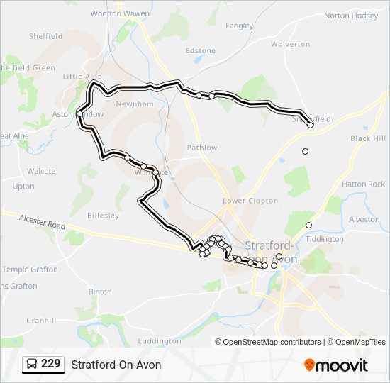 229 Route: Schedules, Stops & Maps - Natwest Bank Stratford-Upon-Avon ...