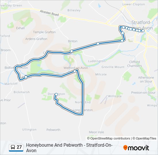 27 Route: Schedules, Stops & Maps - Dorsington (Updated)