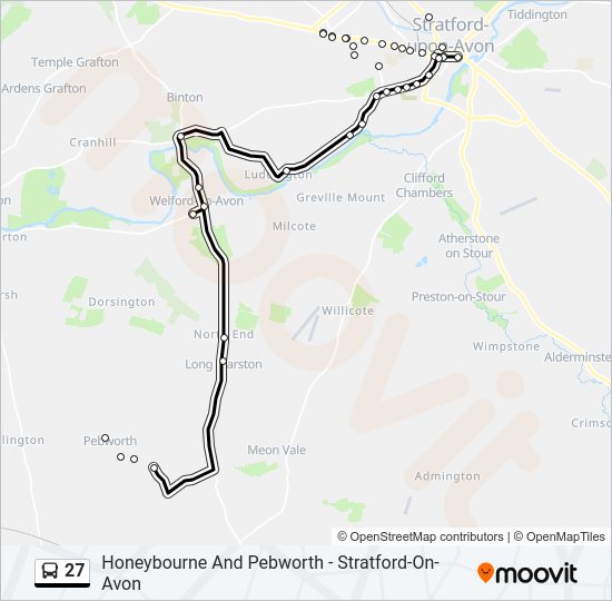 27 Route: Schedules, Stops & Maps - Pebworth (Updated)
