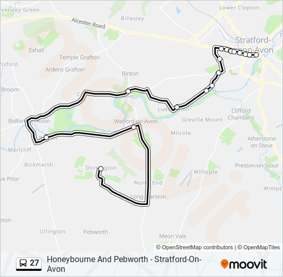 27 Route: Schedules, Stops & Maps - Dorsington (Updated)