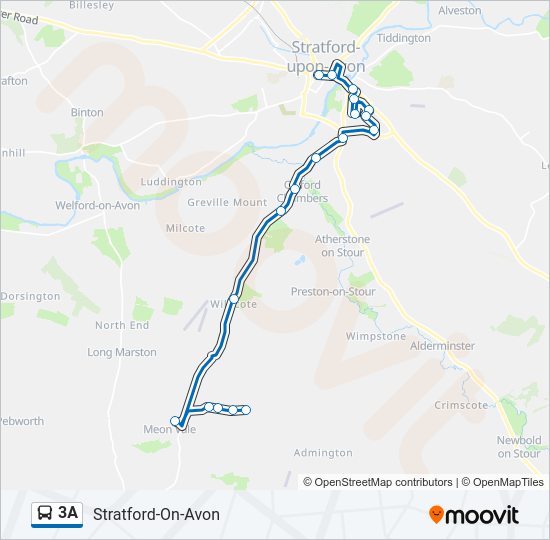 3a Route: Schedules, Stops & Maps - Lower Quinton (Updated)