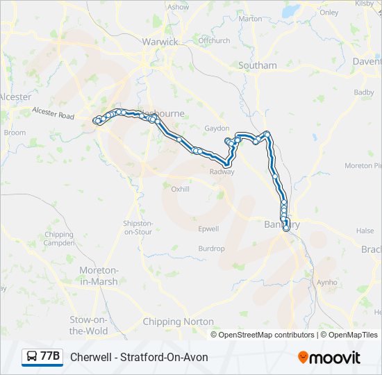 77b Route: Schedules, Stops & Maps - Banbury Town Centre (Updated)