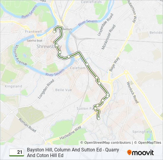 21 Route: Schedules, Stops & Maps - Reabrook (Updated)