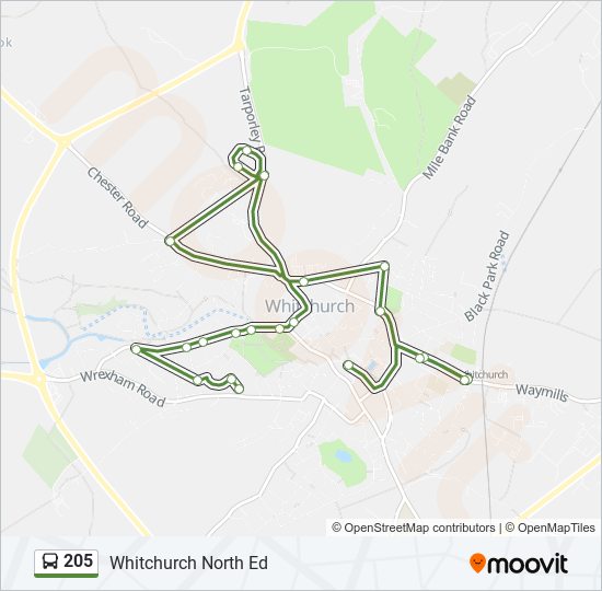 205 Route: Schedules, Stops & Maps - Wrexham Road Jct (Adj) (Updated)