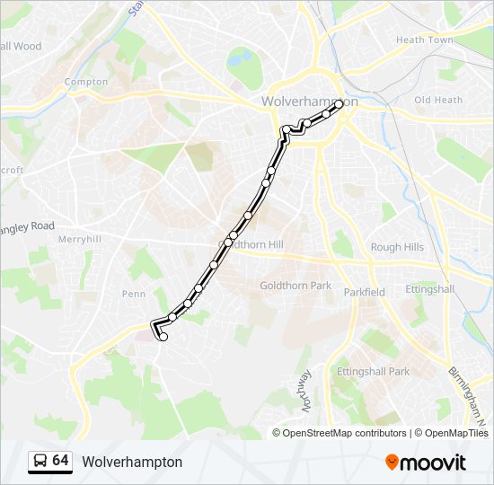 64 Route: Schedules, Stops & Maps - Wolverhampton (Updated)