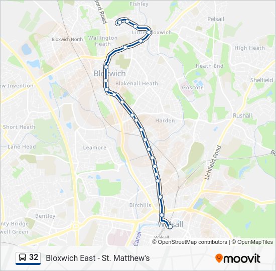 32 Route: Schedules, Stops & Maps - Lower Farm (Updated)