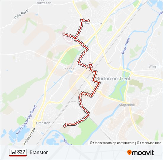 827 Route: Schedules, Stops & Maps - Branston (Updated)