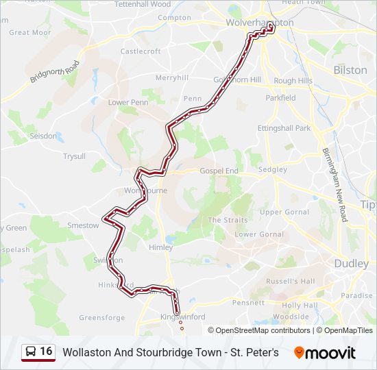 16 Route: Schedules, Stops & Maps - Wolverhampton Bus Station (Updated)