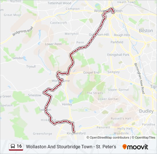 16 Route: Schedules, Stops & Maps - Kingswinford Cross (Updated)