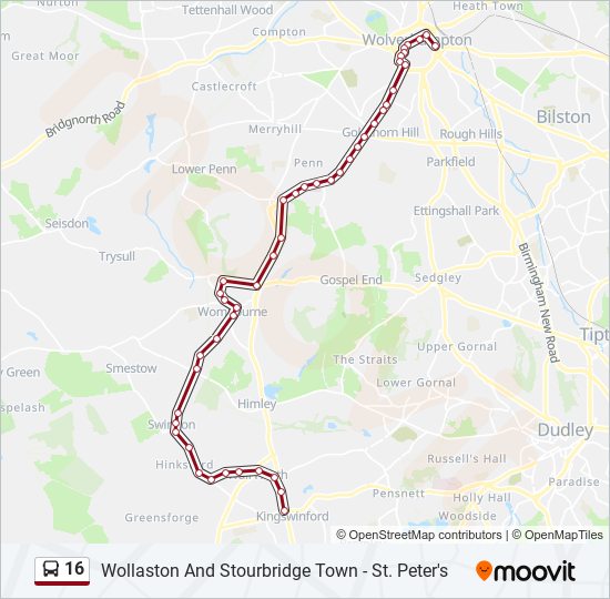 16 Route: Schedules, Stops & Maps - Kingswinford (Updated)