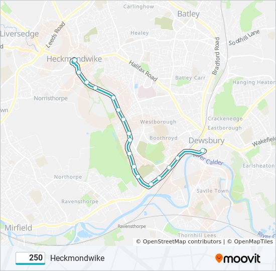 250 Route: Schedules, Stops & Maps - Dewsbury (Updated)