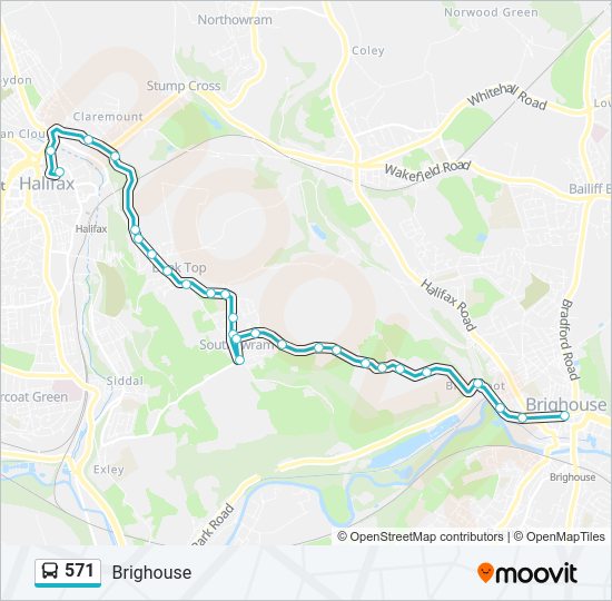 571 Route: Schedules, Stops & Maps - Brighouse (Updated)