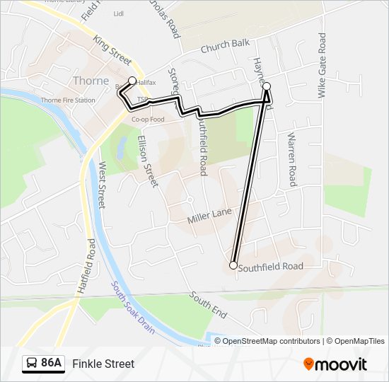 86A Route: Schedules, Stops & Maps - Finkle Street (Updated)