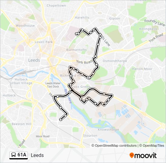 61A Route: Schedules, Stops & Maps - Hunslet Centre (Updated)